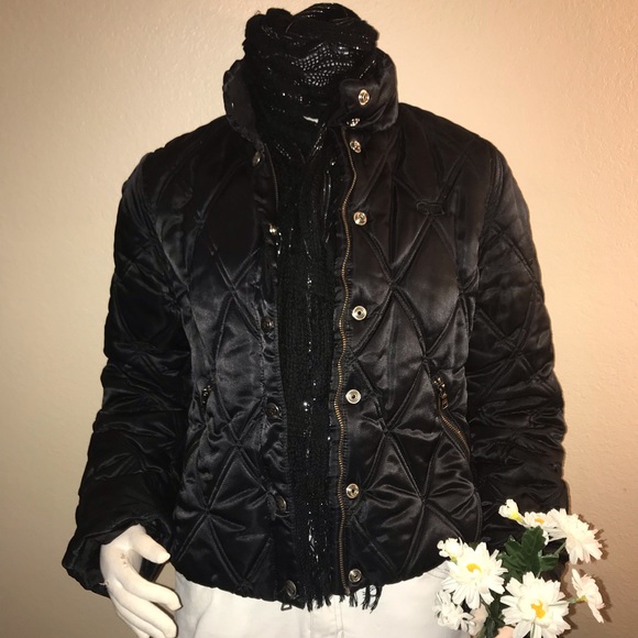 Guess | Jackets & Coats | Guess Black Light Quilted Bomber Jacket Coat ...